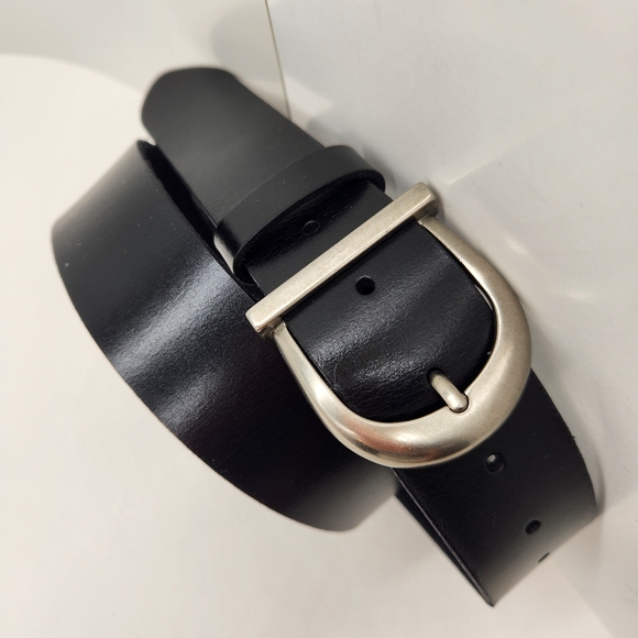 All Saints | Accessories | All Saints Belt Mens L Black Leather Heavy Duty Horseshoe Buckle ...